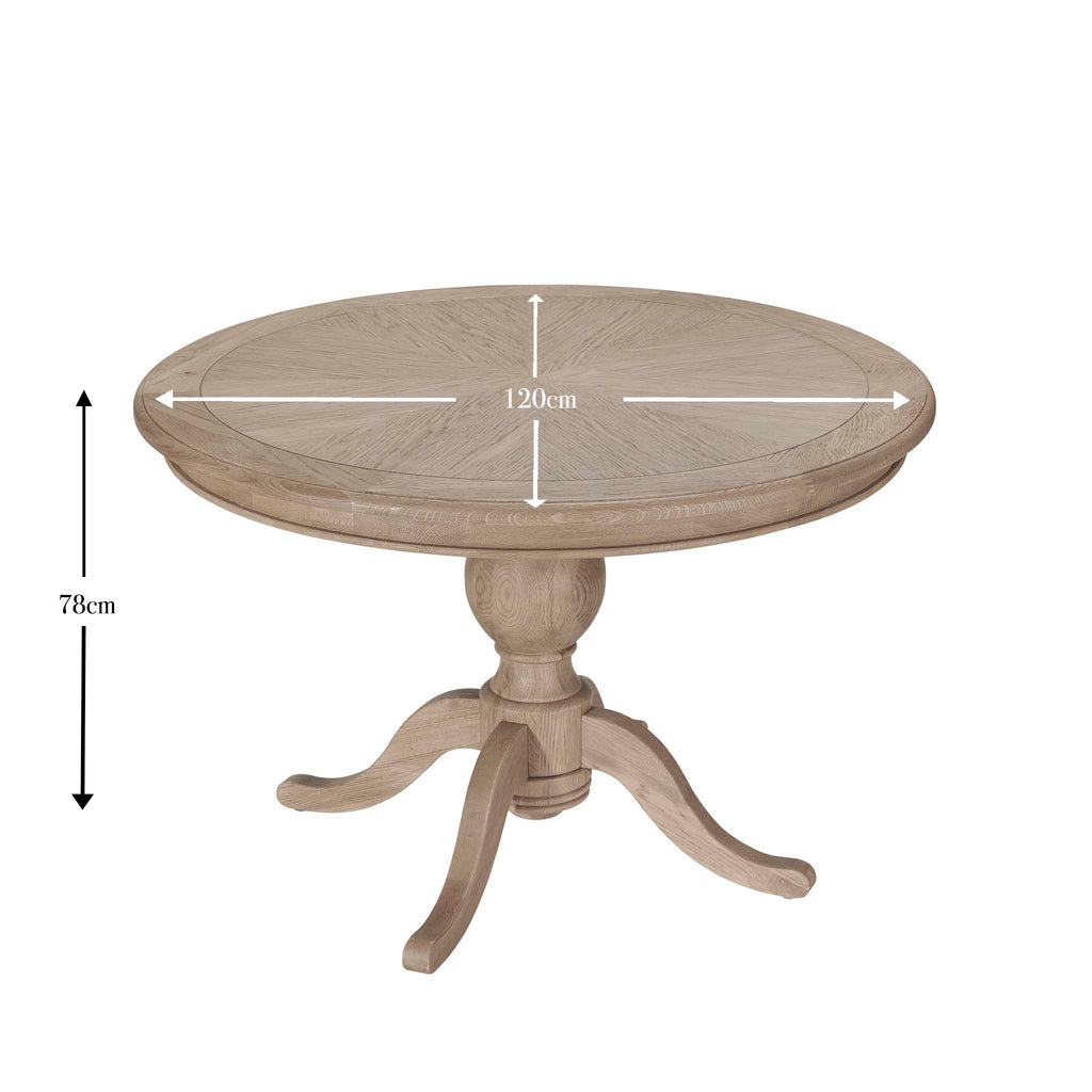 Round Oak Dining Table | Belmont Weathered Oak Dining Table – La ...