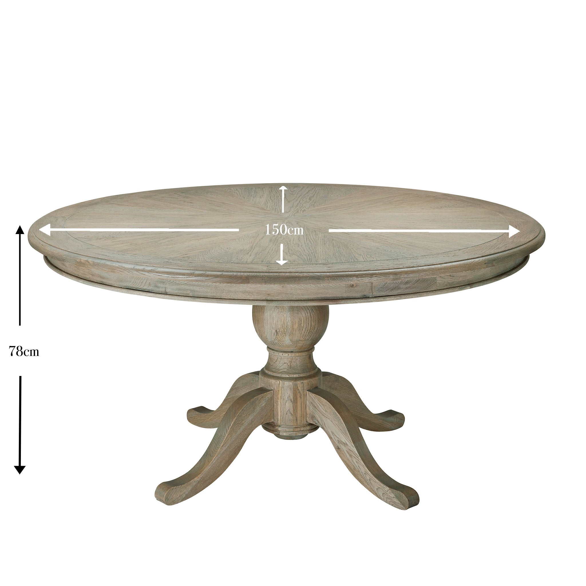 Round Oak Dining Table | Belmont Weathered Oak Dining Table – La ...