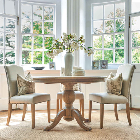 Belmont Round Dining Table Weathered Oak