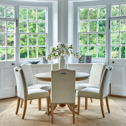 Belmont Round Dining Table Weathered Oak