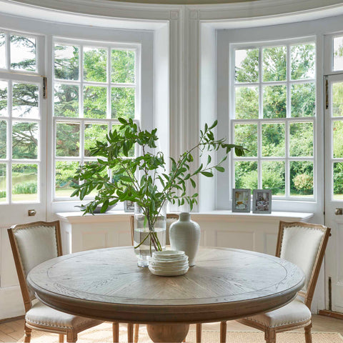 Belmont Round Dining Table Weathered Oak