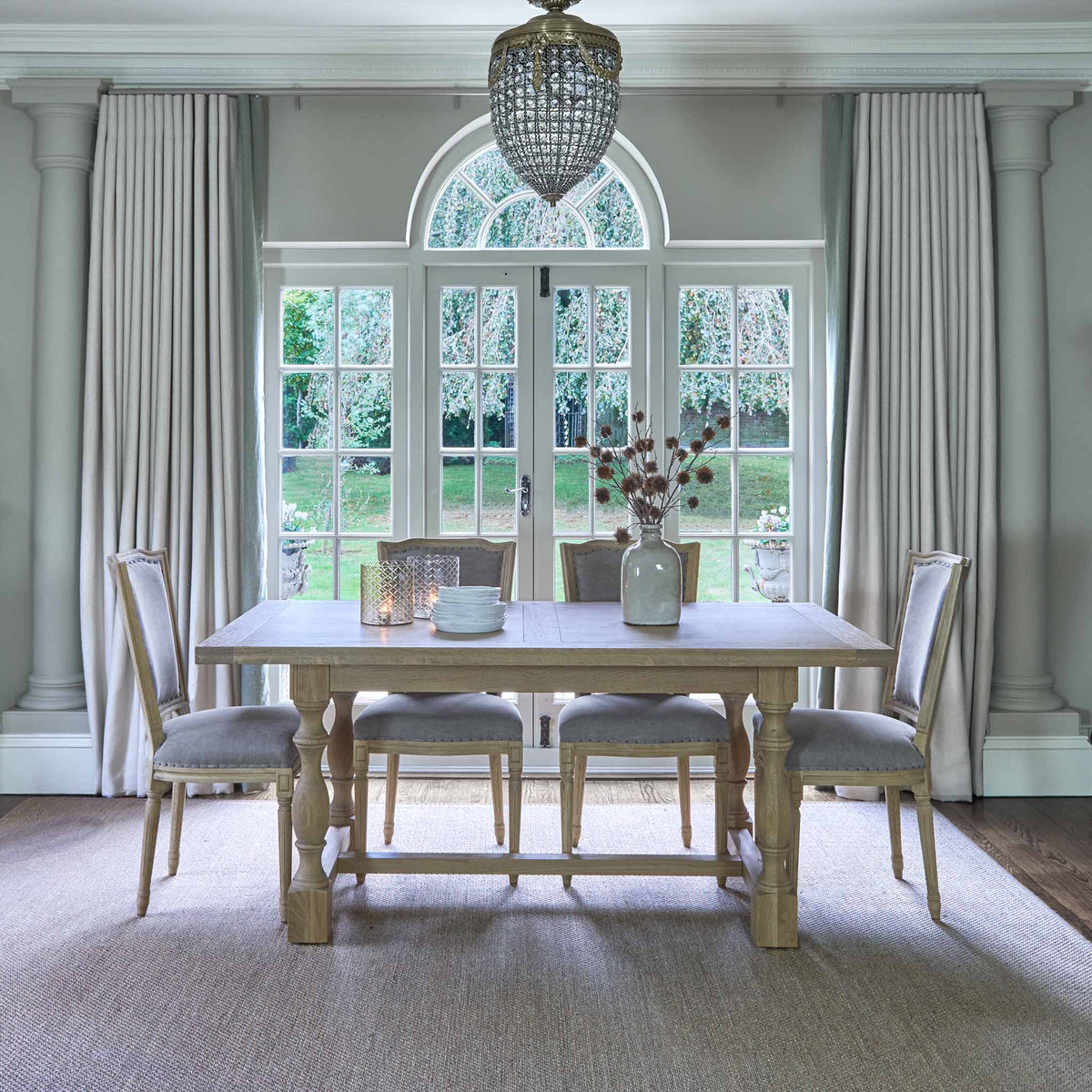 Large Refectory Style Dining Table | Montague Weathered Oak Table – La ...