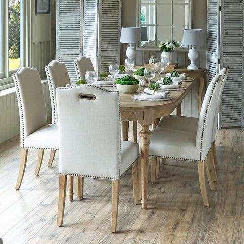 Brunswick weathered oak extending dining table