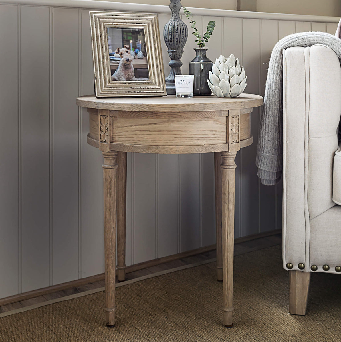 Round Oak Side Table | Pembrook Side Table | Oak Side Table – La ...